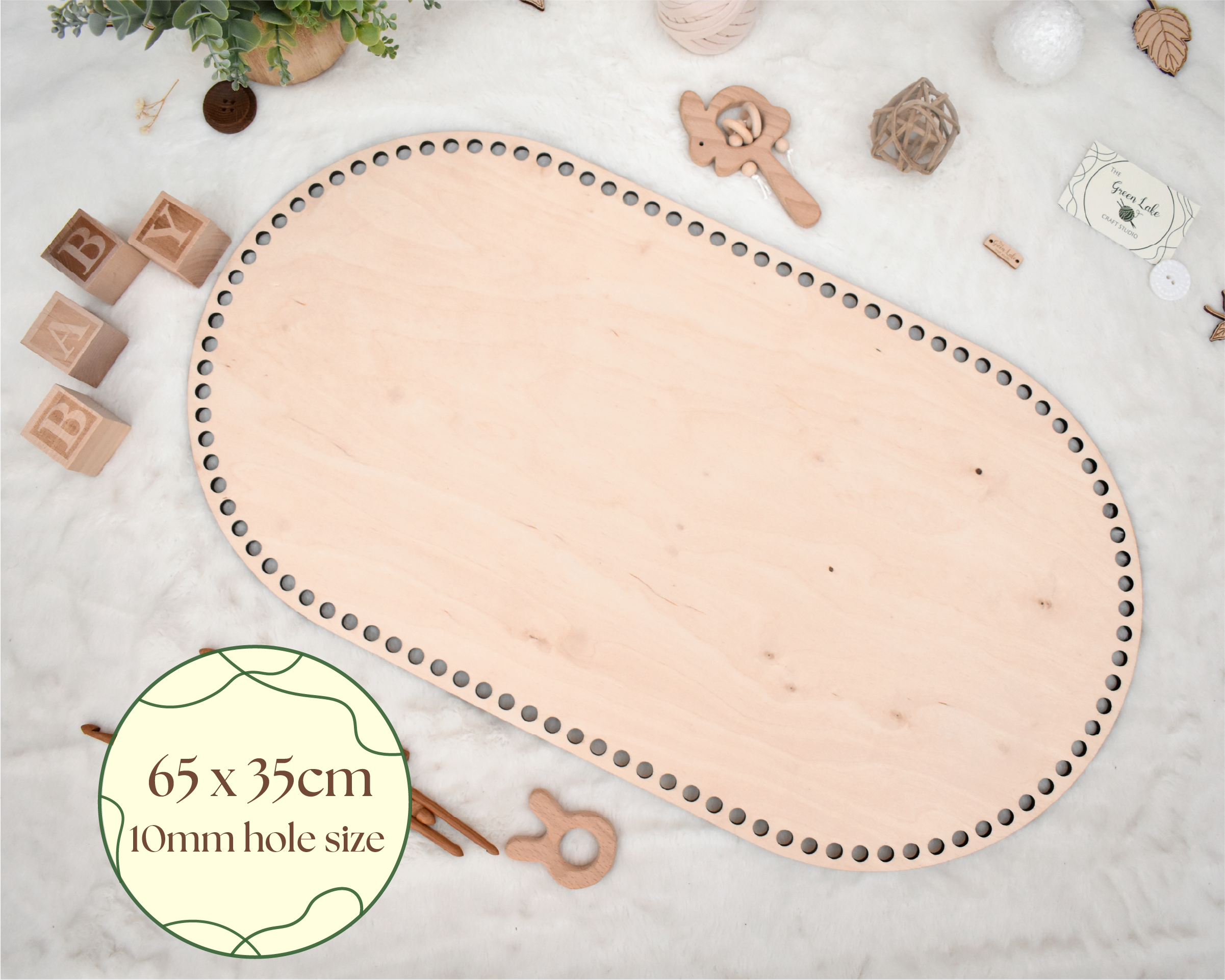 Baby cradle wooden basket bottom 65x35cm with 10mm hole size ...